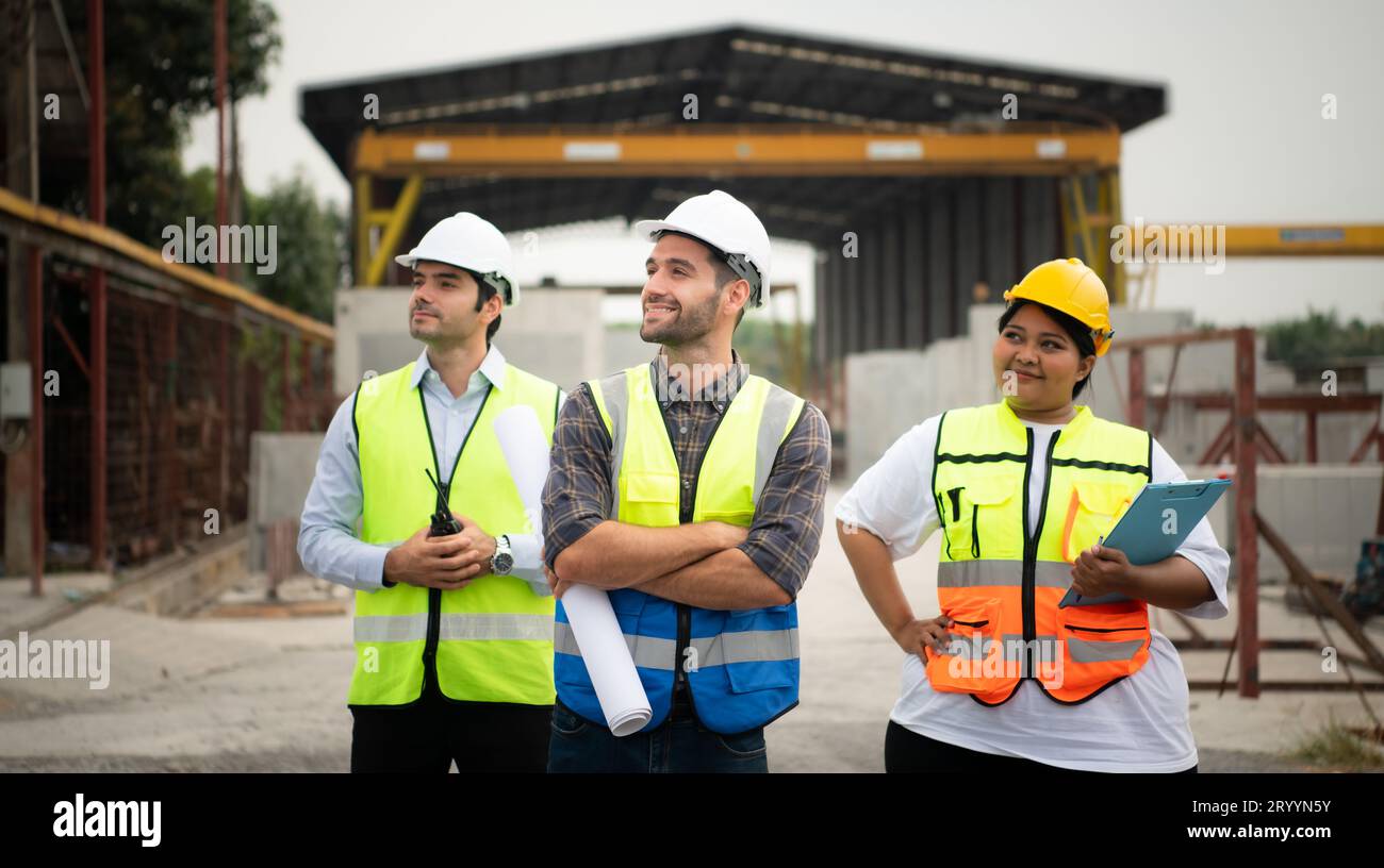 Architect portrait construction supervisor and construction engineer ...