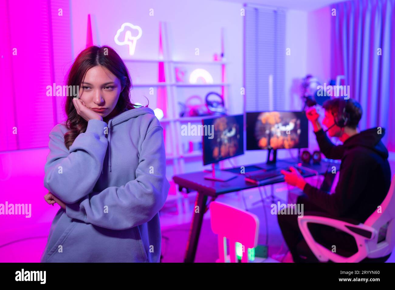 Professional streamer gaming playing game hi-res stock photography and ...