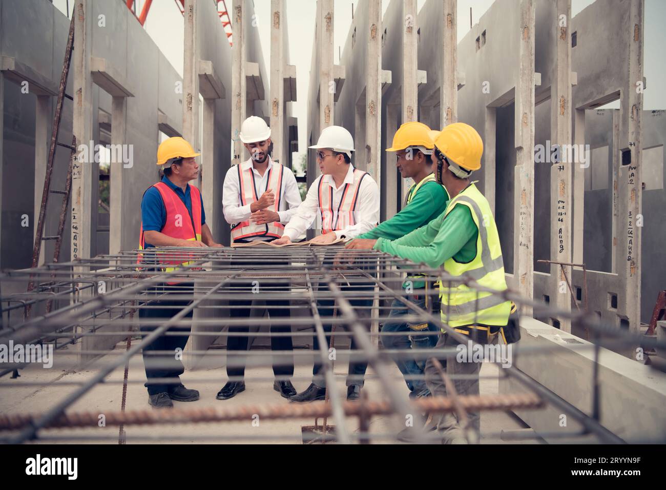 Construction engineer and construction foreman Monitor the progress and ...