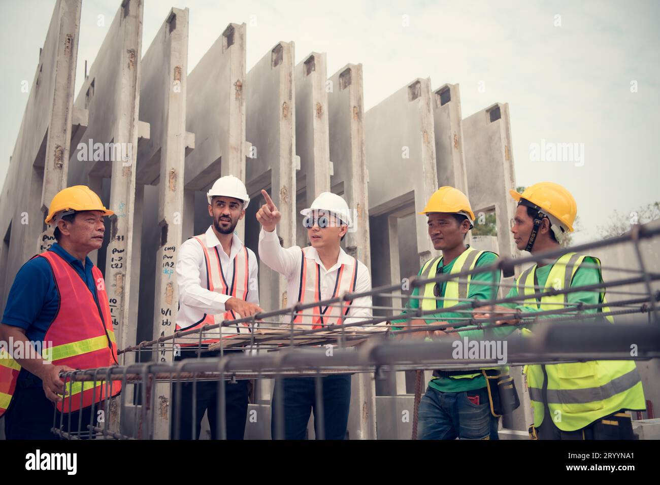 Construction engineer and construction foreman Monitor the progress and ...