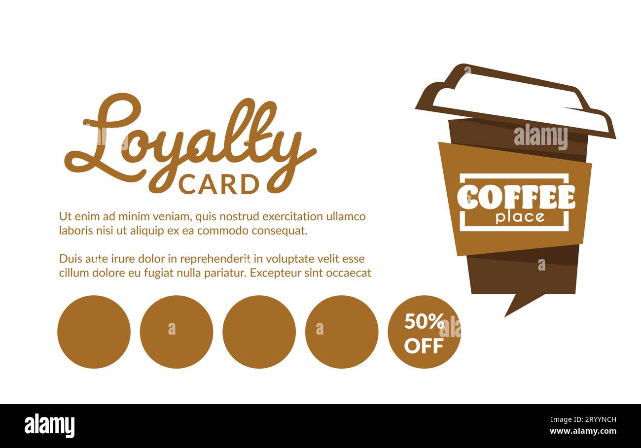 Loyalty card for coffee shop or restaurant vector Stock Vector Image ...