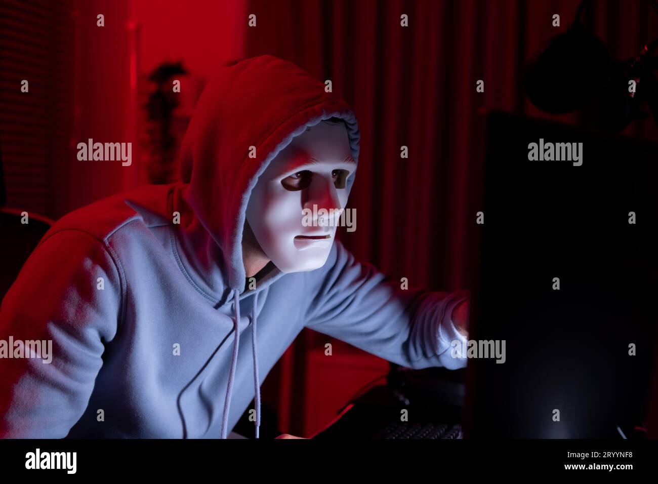 This is the face of a hacker who is knowledgeable with operating ...