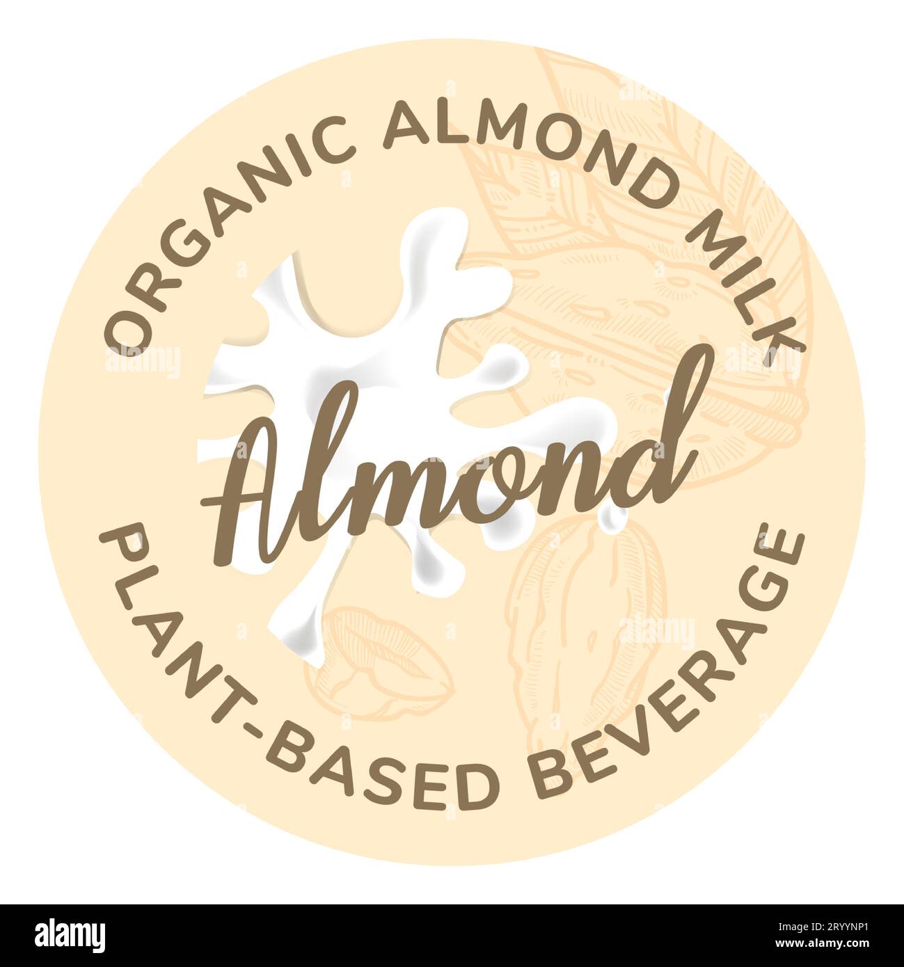 Plant based almond milk Stock Vector Images - Alamy