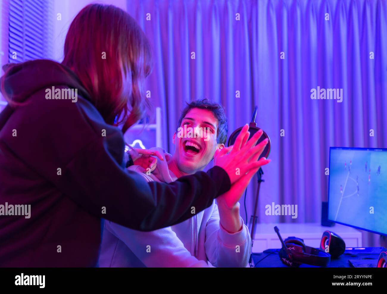 Two professional gamers are in a winning mood. That's the thrill of ...