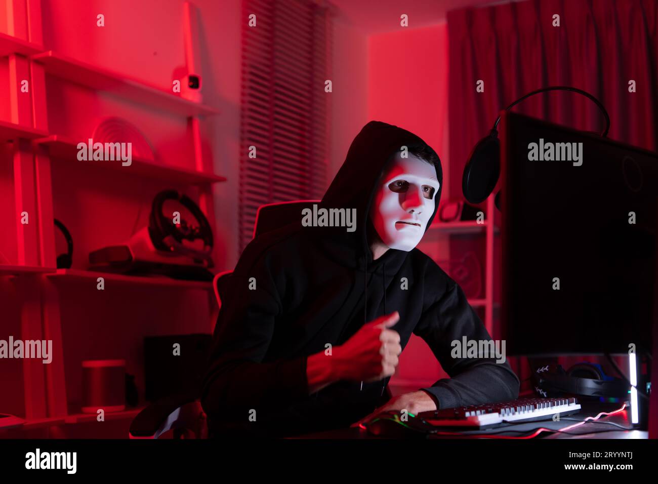 This is the face of a hacker who is knowledgeable with operating ...