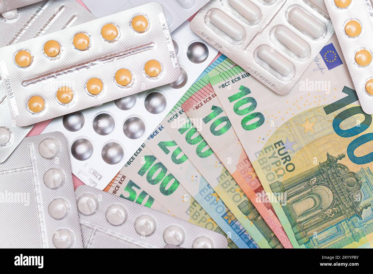 Expensive Medicine and Inflation Concept: Pills and Capsules on the ...