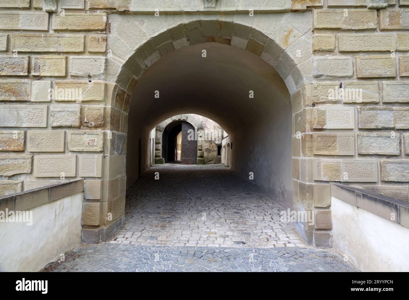 Entrance at the castle ob ellwangen Stock Photo - Alamy