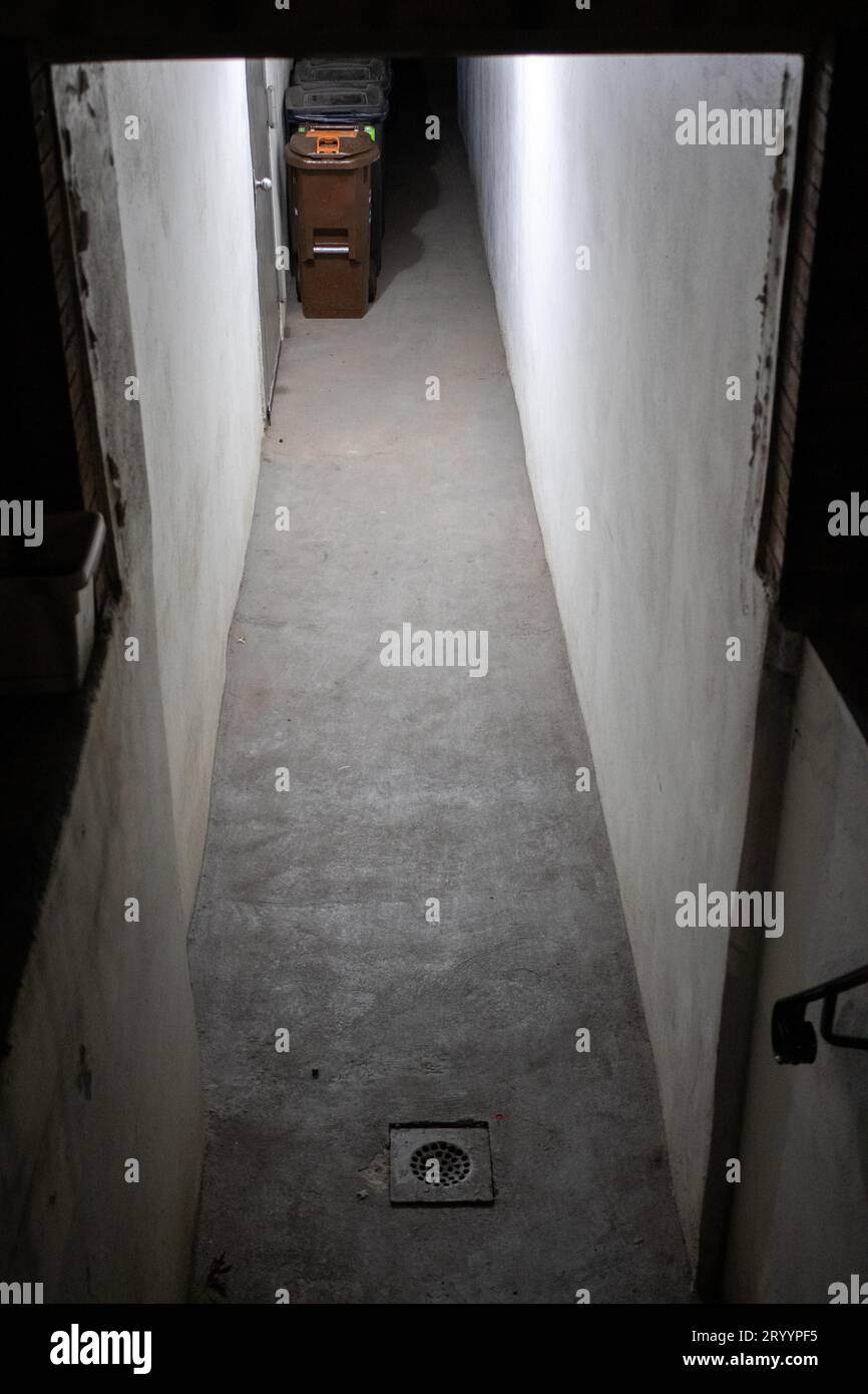 basement entrance for tools and trash Stock Photo - Alamy