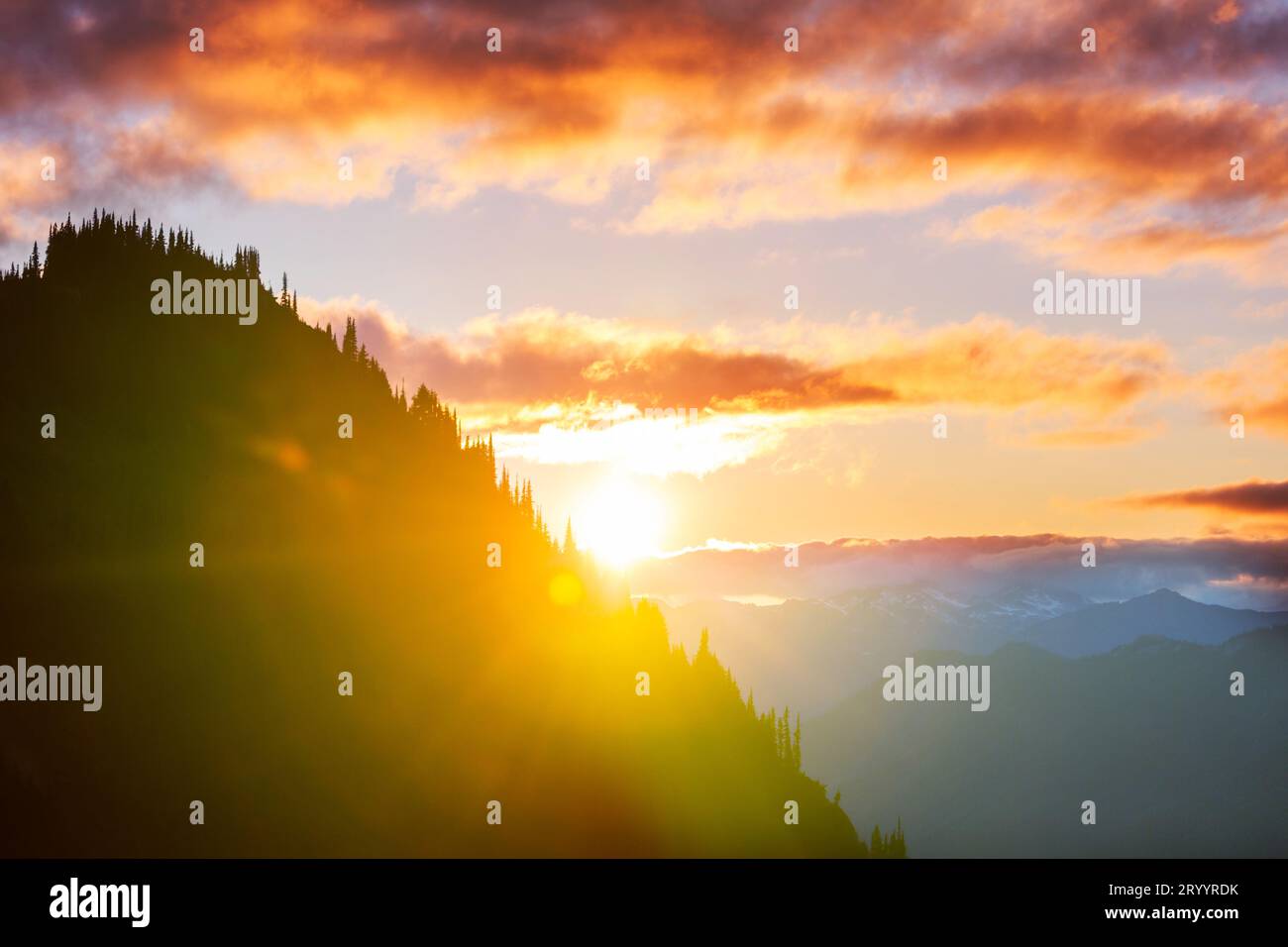 Mountains on sunset Stock Photo - Alamy