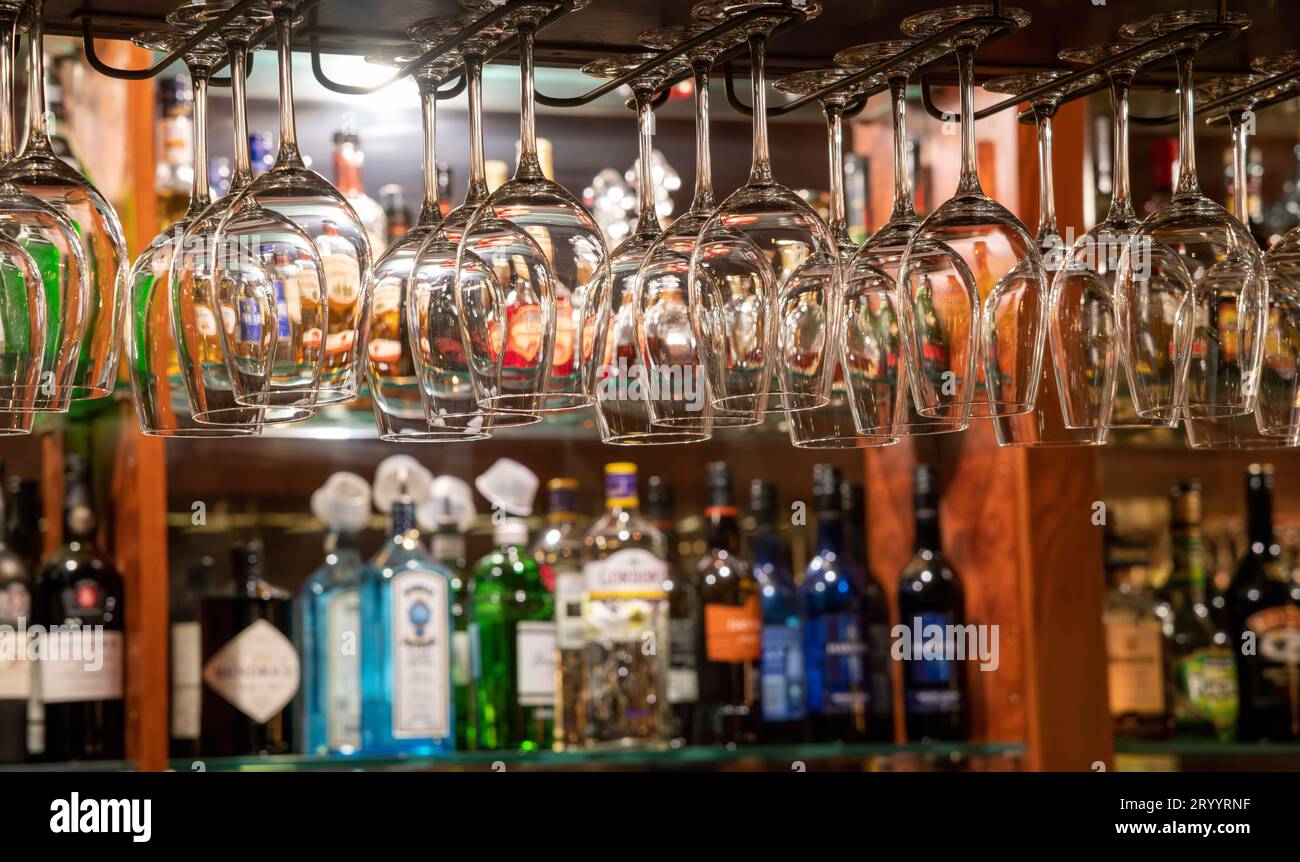 Interior of a drinks bar, Hong Kong, China Stock Photo - Alamy