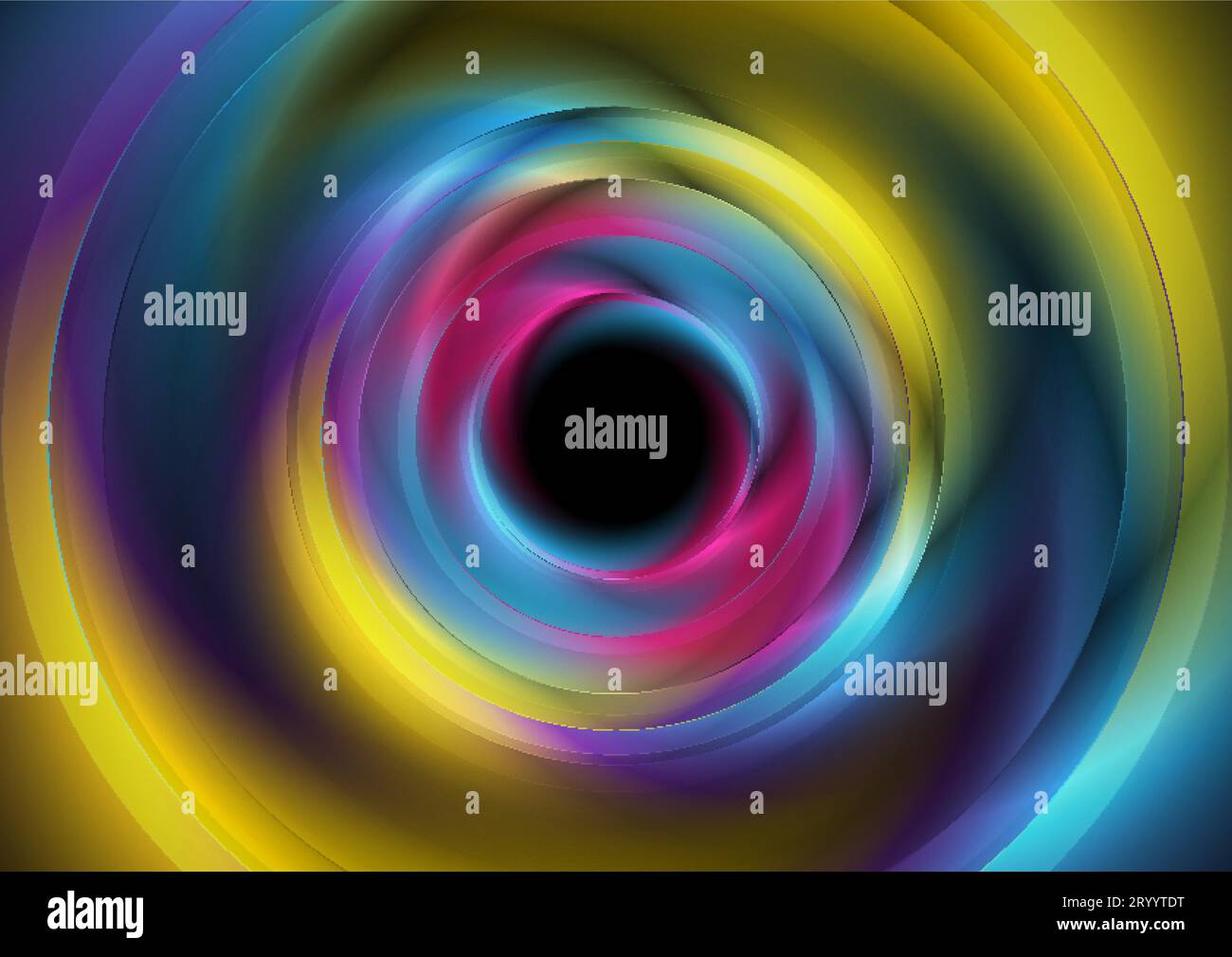 Smooth blurred colorful circles. Abstract tech futuristic elegant background. Vector neon rings ...