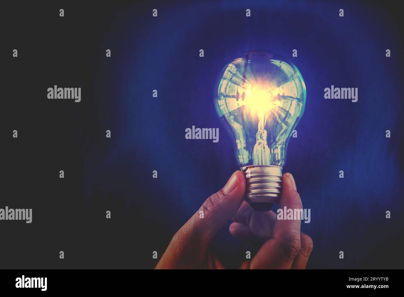 Bulb with lighting. Idea and Creative concept for startup new project ...