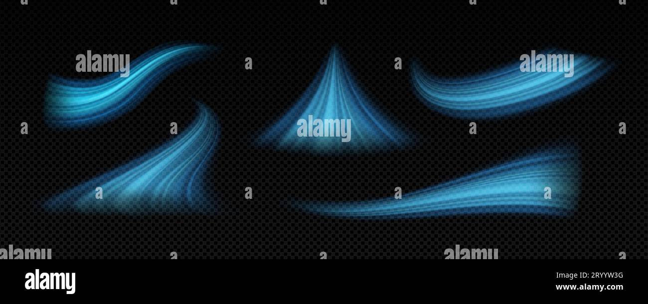 Cold wind air light effect. Fresh cool blue wave vector. Clean ...