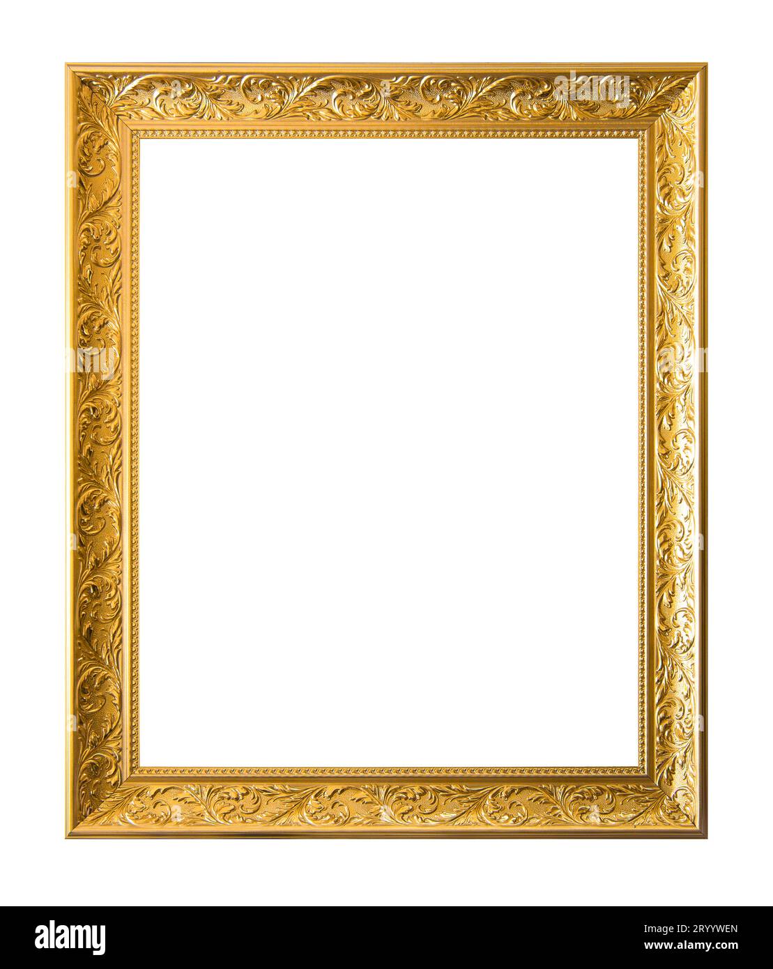 Gold ancient vintage frame isolated on white background Stock Photo - Alamy