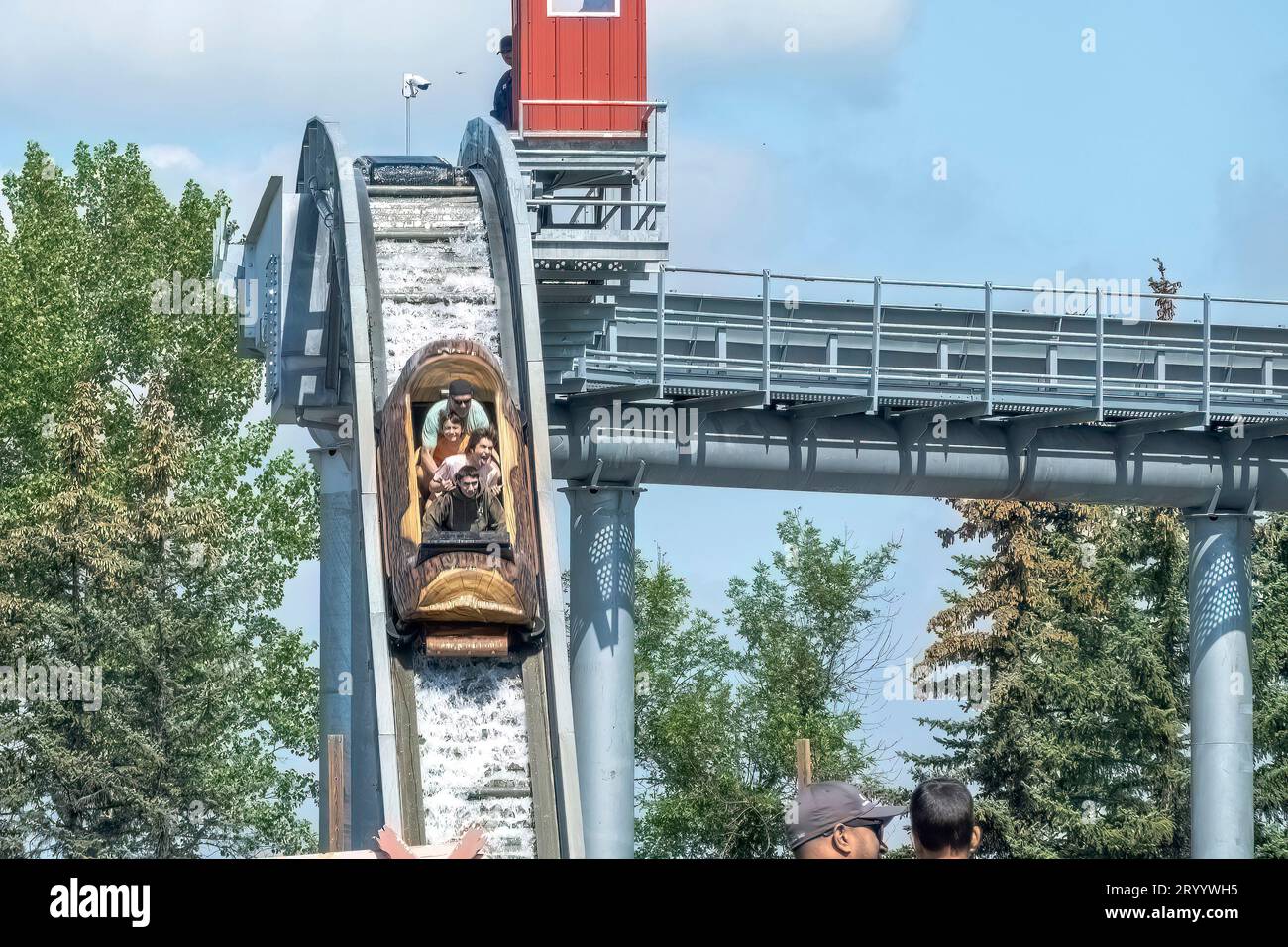 Calgary, Alberta, Canada. Aug 1, 2023. Calaway Parks log ride, Timber ...