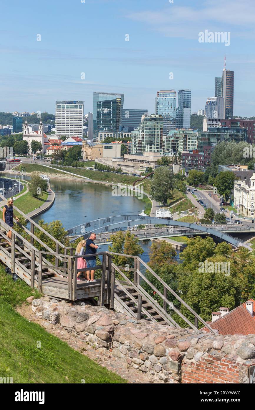 Vilnius, Lithuania AUGUST 13, 2023. Aerial view of modern business part ...