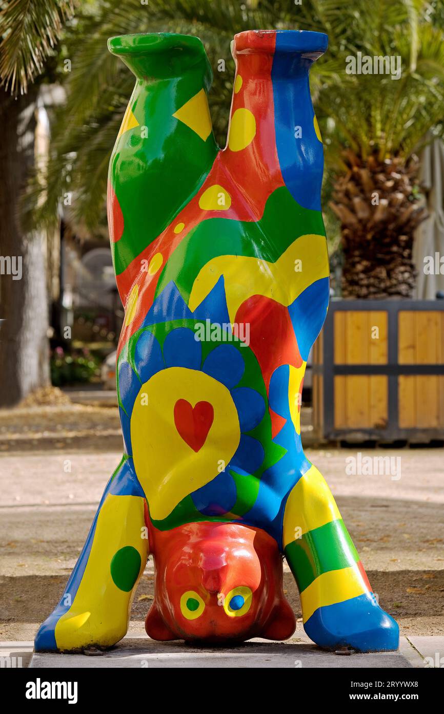 Artwork Buddy Baer in front of the spa park, Bad Pyrmont, Lower Saxony ...