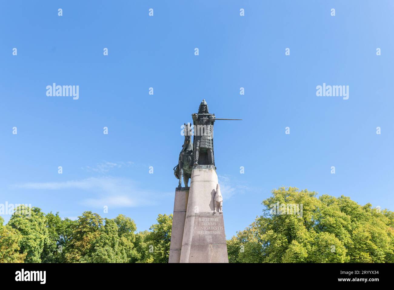 Vilnius, Lithuania AUGUST 13, 2023. Monument to Grand Duke Gediminas ...