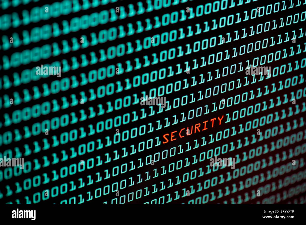 Security text and binary code concept from the desktop screen, selective focus Stock Photo - Alamy