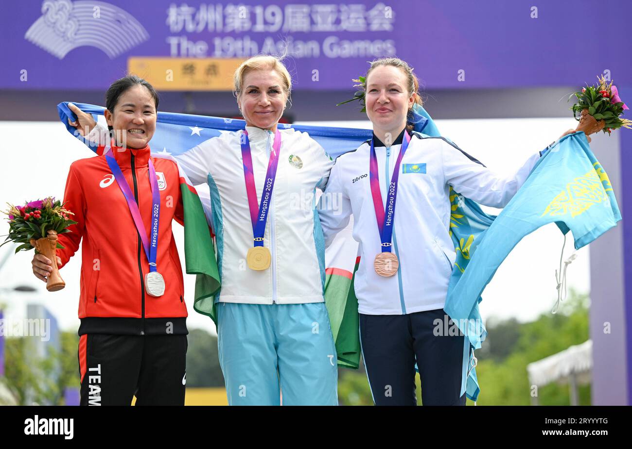 Chun'an, China's Zhejiang Province. 3rd Oct, 2023. Gold medalist Olga ...