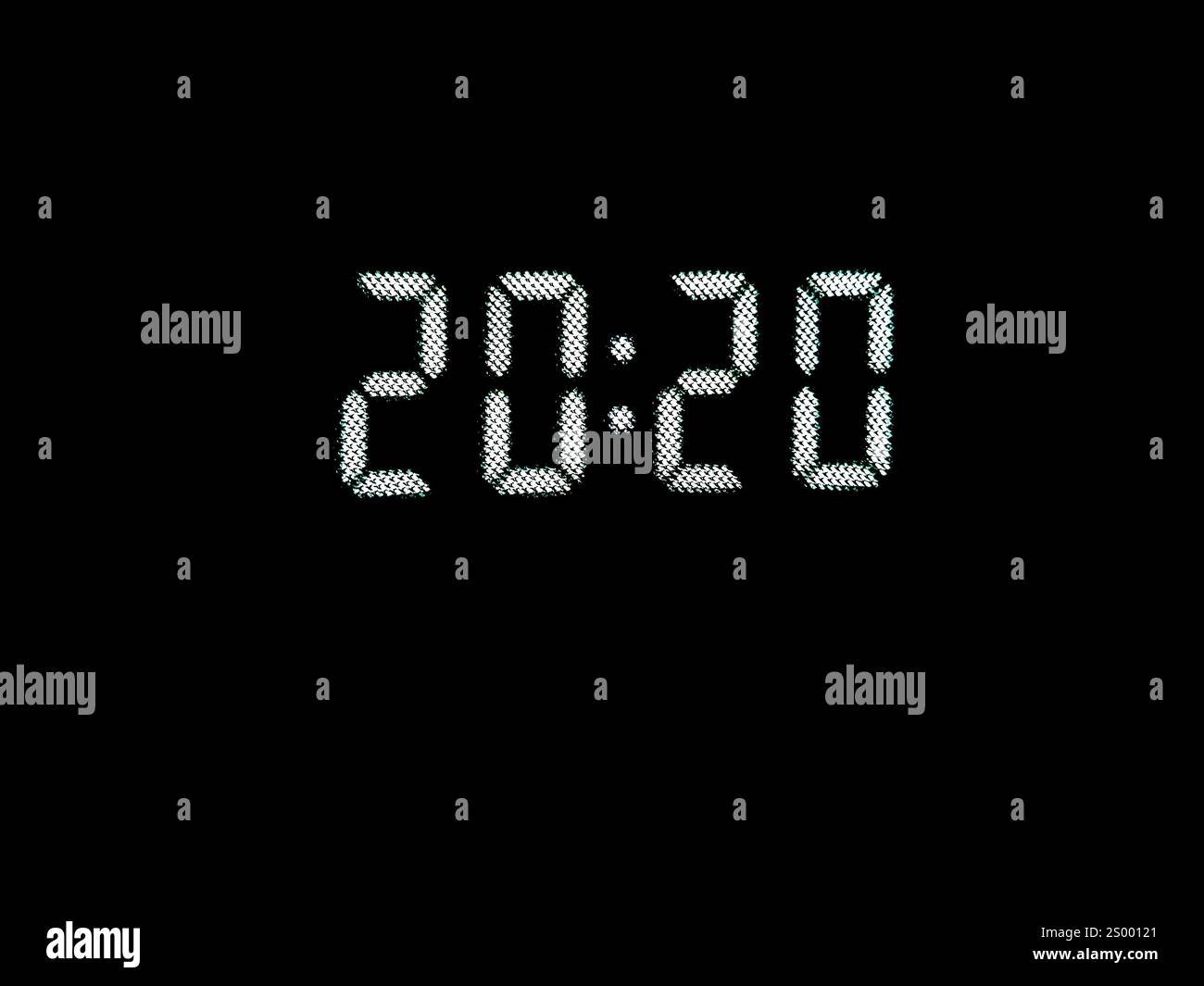 A digital clock face showing the time in white numbers on a black ...