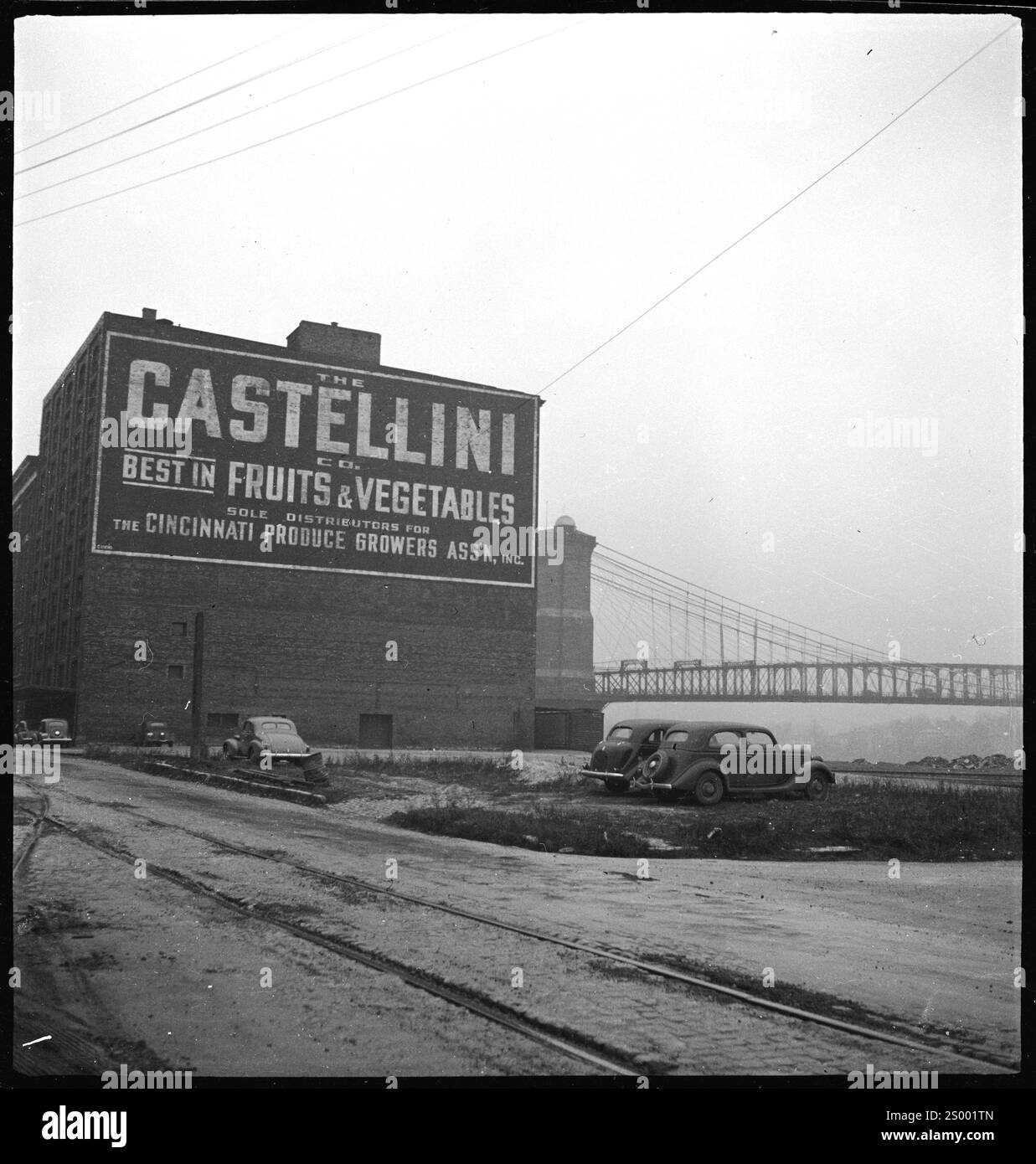 Cincinnati, Ohio, USA. Buildings in the Port, with advertising for ...