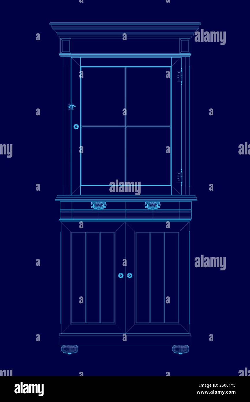 cabinet furniture outline isolated. Vector illustration Stock Vector ...