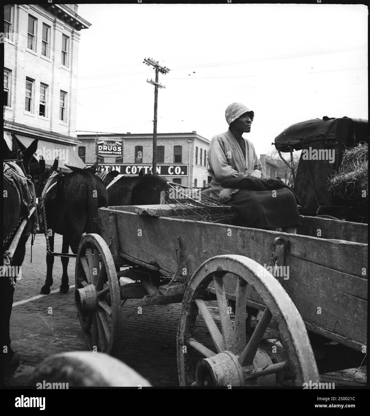 Montgomery, Alabama, USA. Circa 1937. People; A woman on a carriage ...