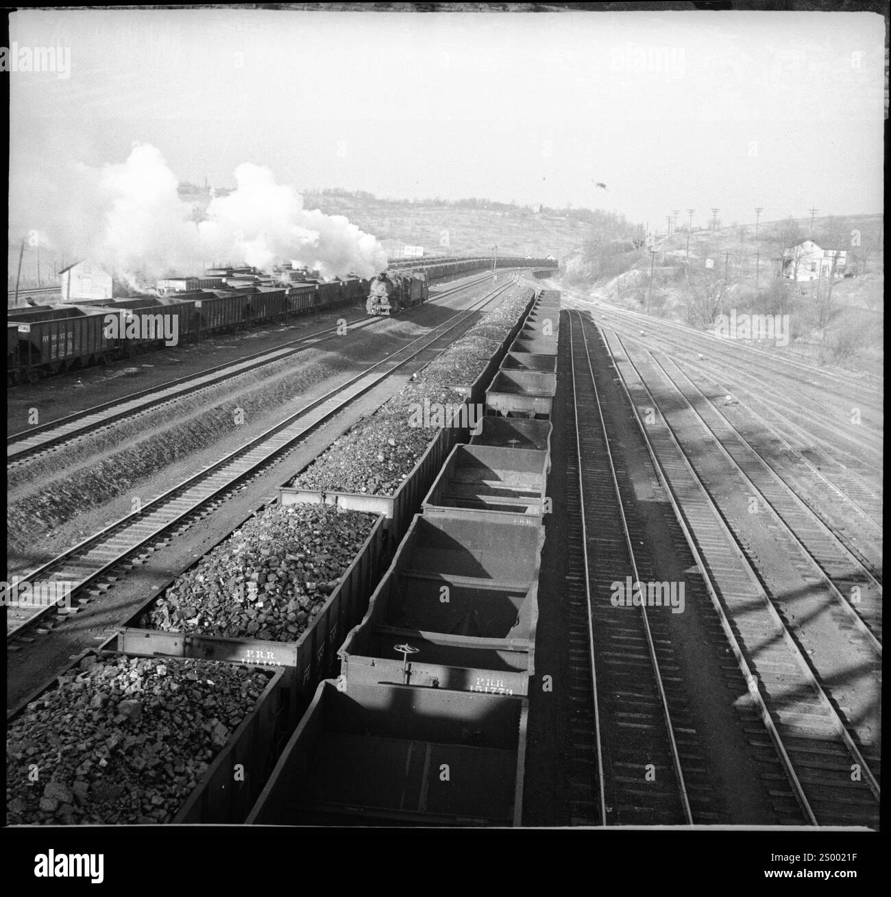 Mount Pleasant, Pennsylvania, USA. Coal; view of railroad tracks ...