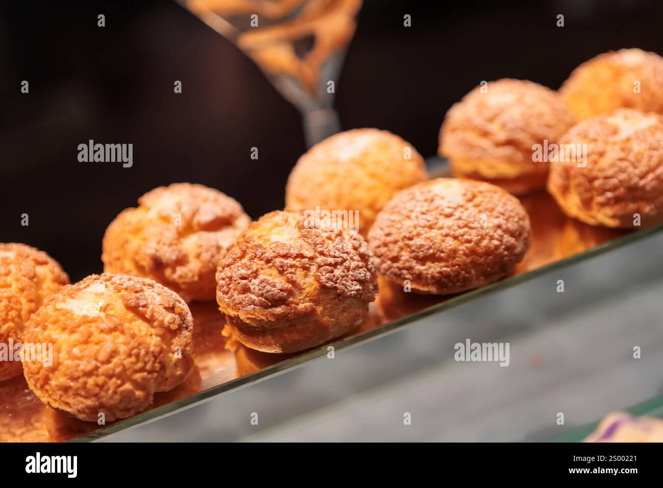 A contemporary hotel dining area featuring a sleek buffet setup Stock ...