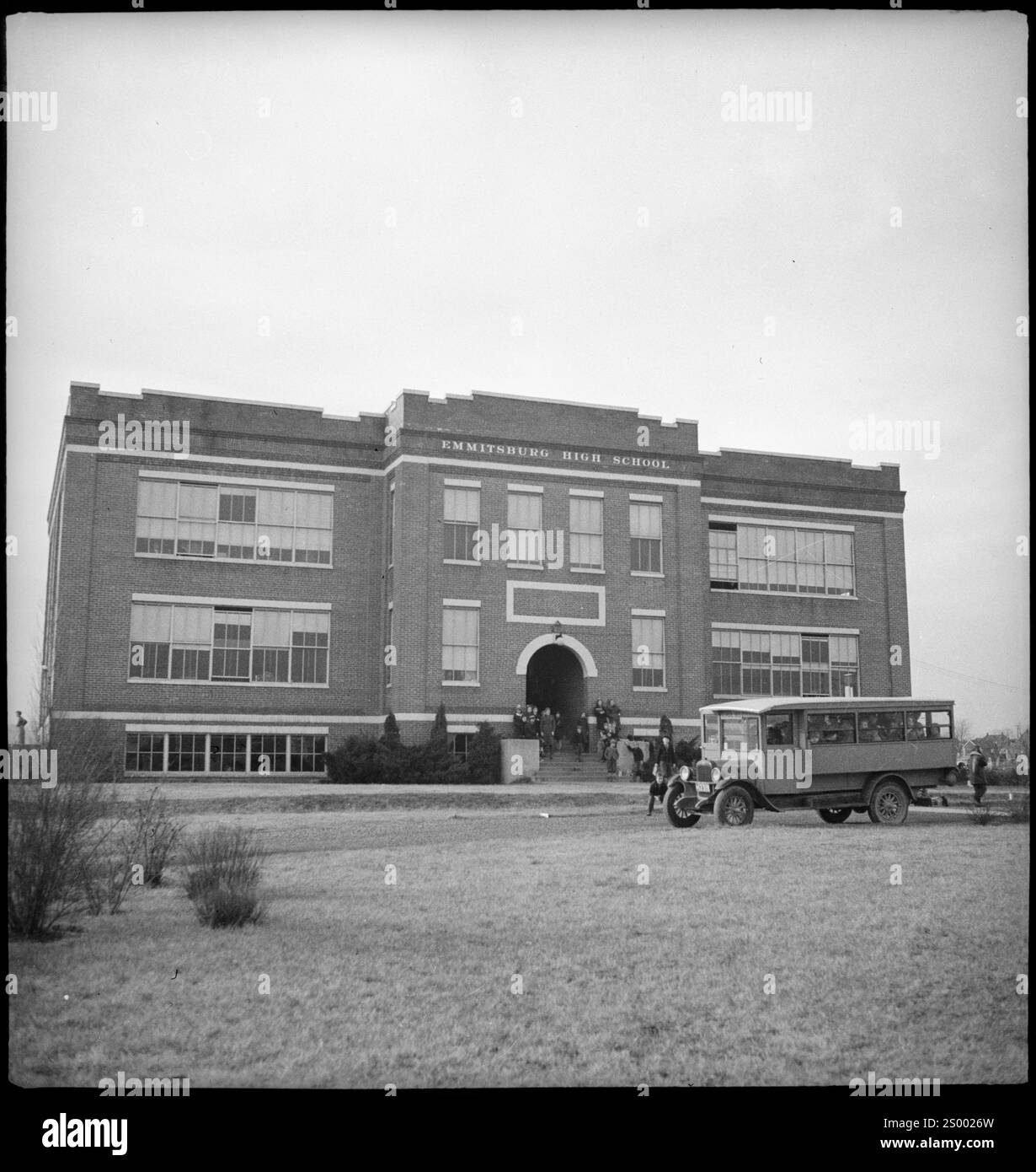 Emmitsburg, Maryland, USA. School; Emmitsburg High School, in front of ...