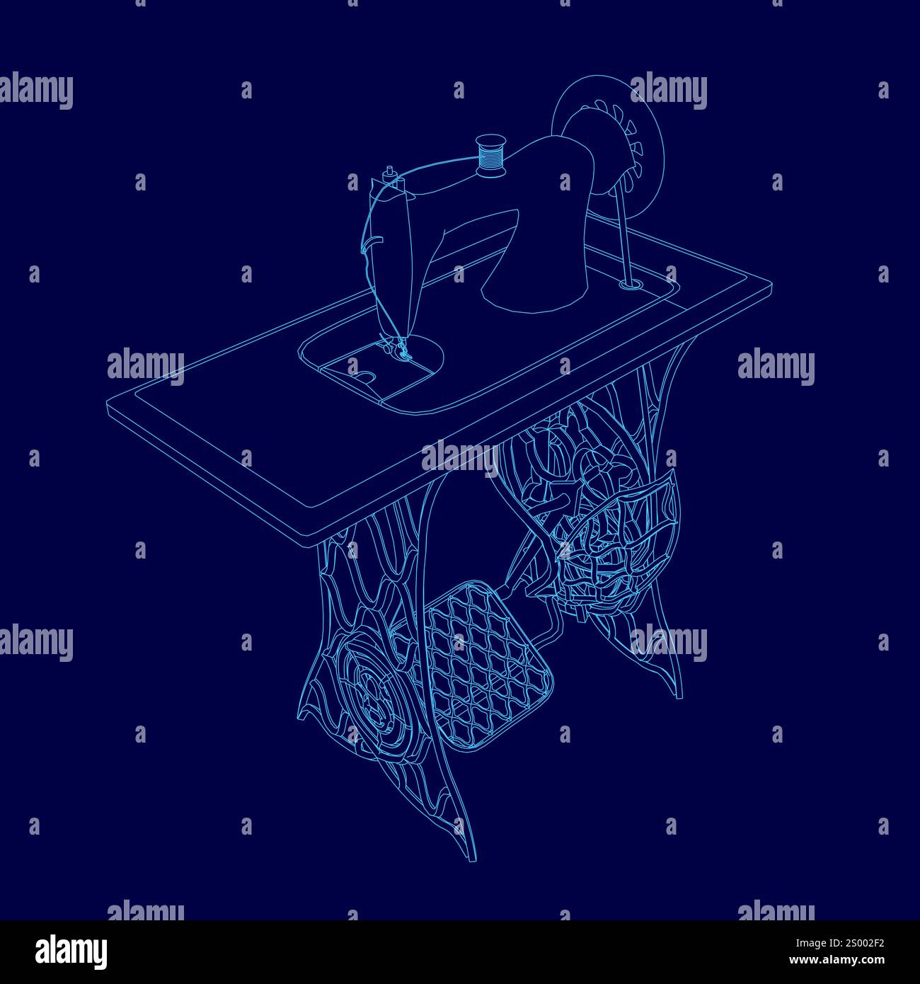 Sewing Machine Line contour, Outline Vector Symbol Illustration ...