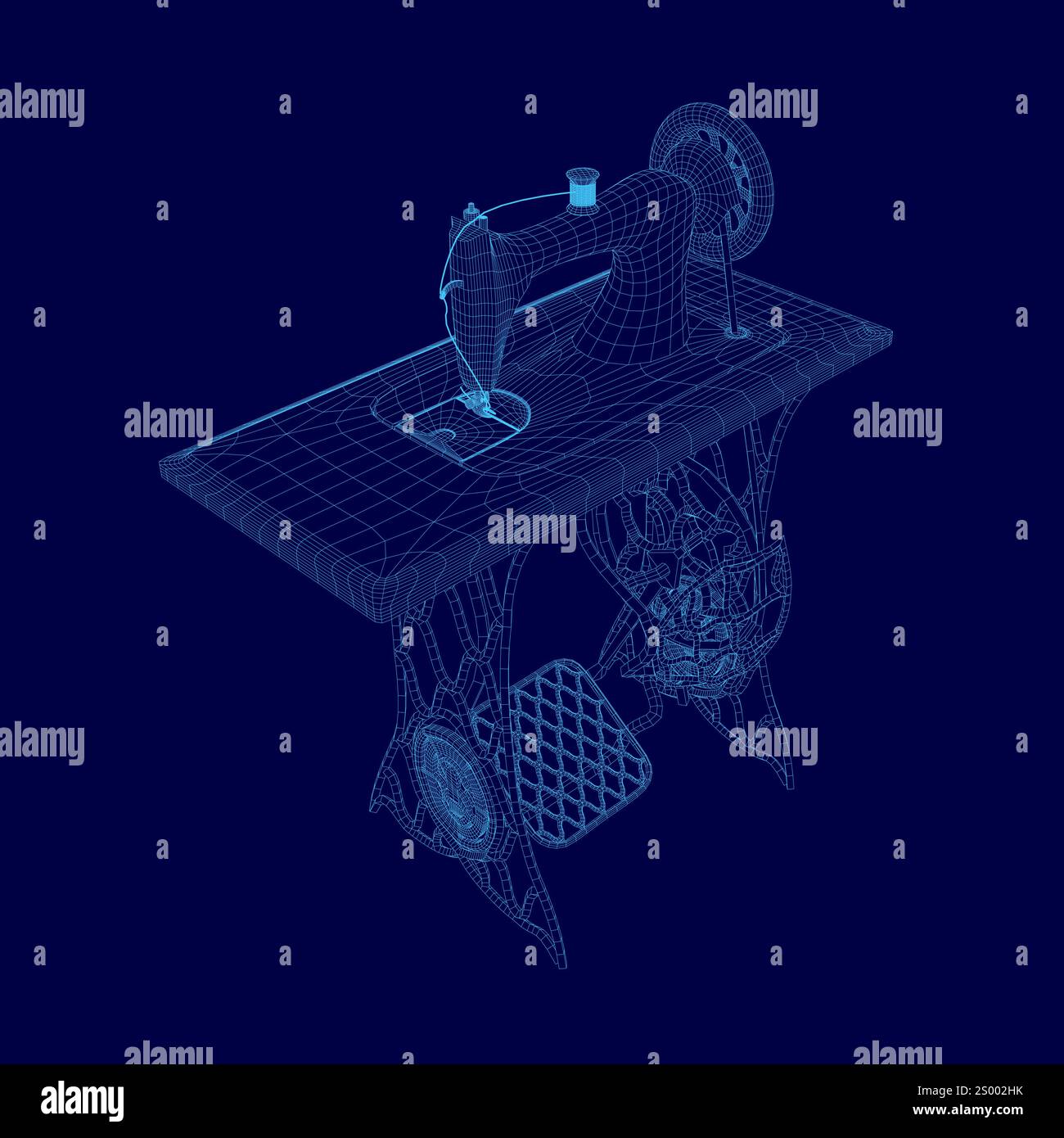 Sewing Machine Line Wireframe, Outline Vector Symbol Illustration ...