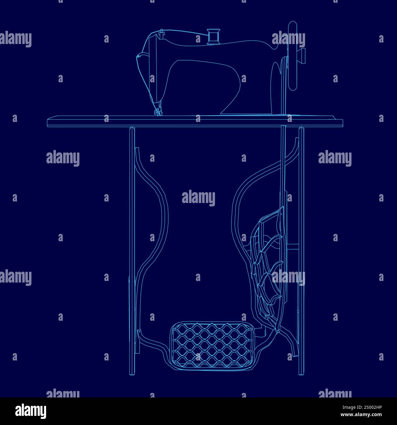 Work sewing machine side view Stock Vector Images - Alamy