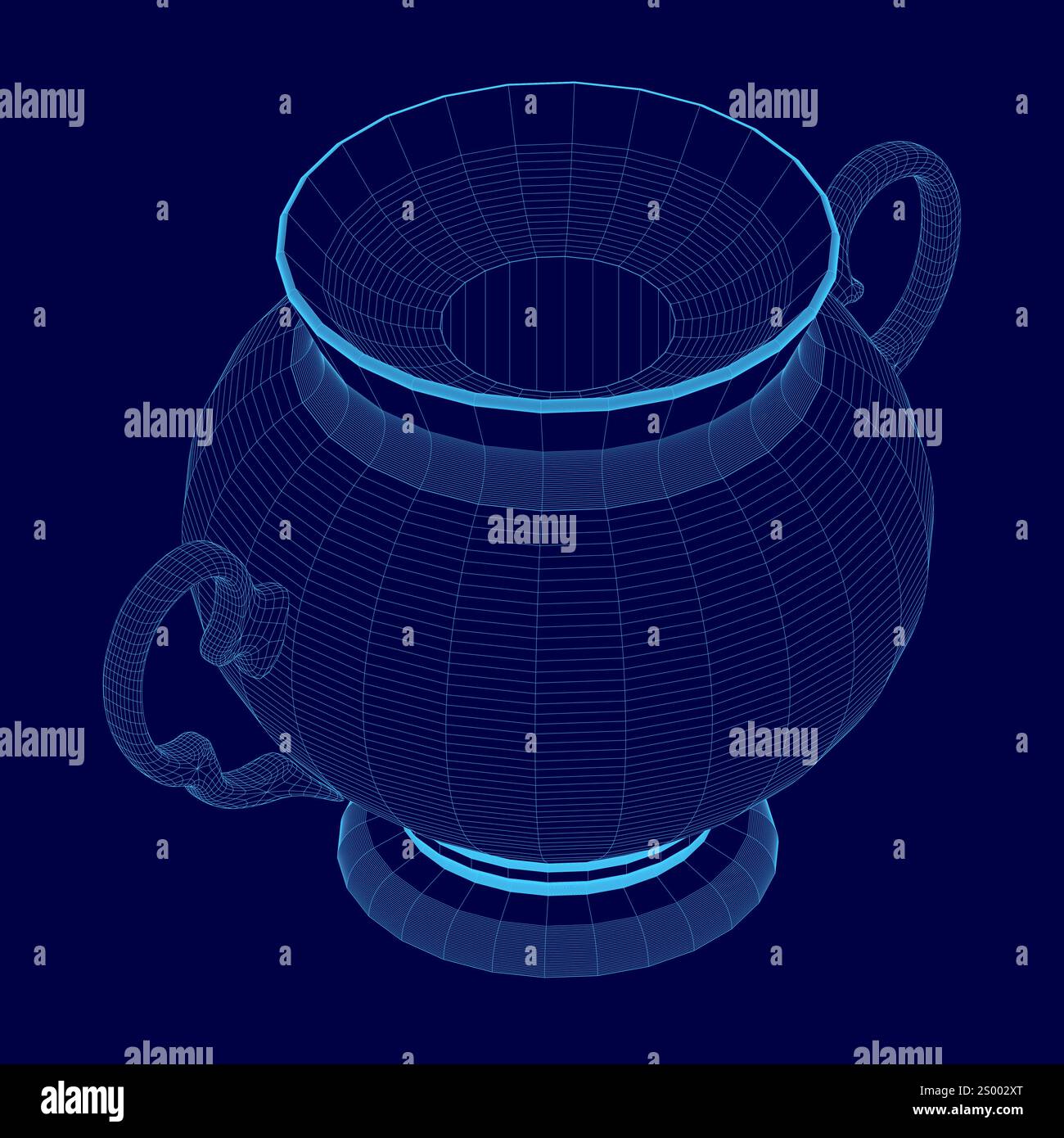 The teapot wireframe. Tea symbol. Flat outline. Vector illustration ...
