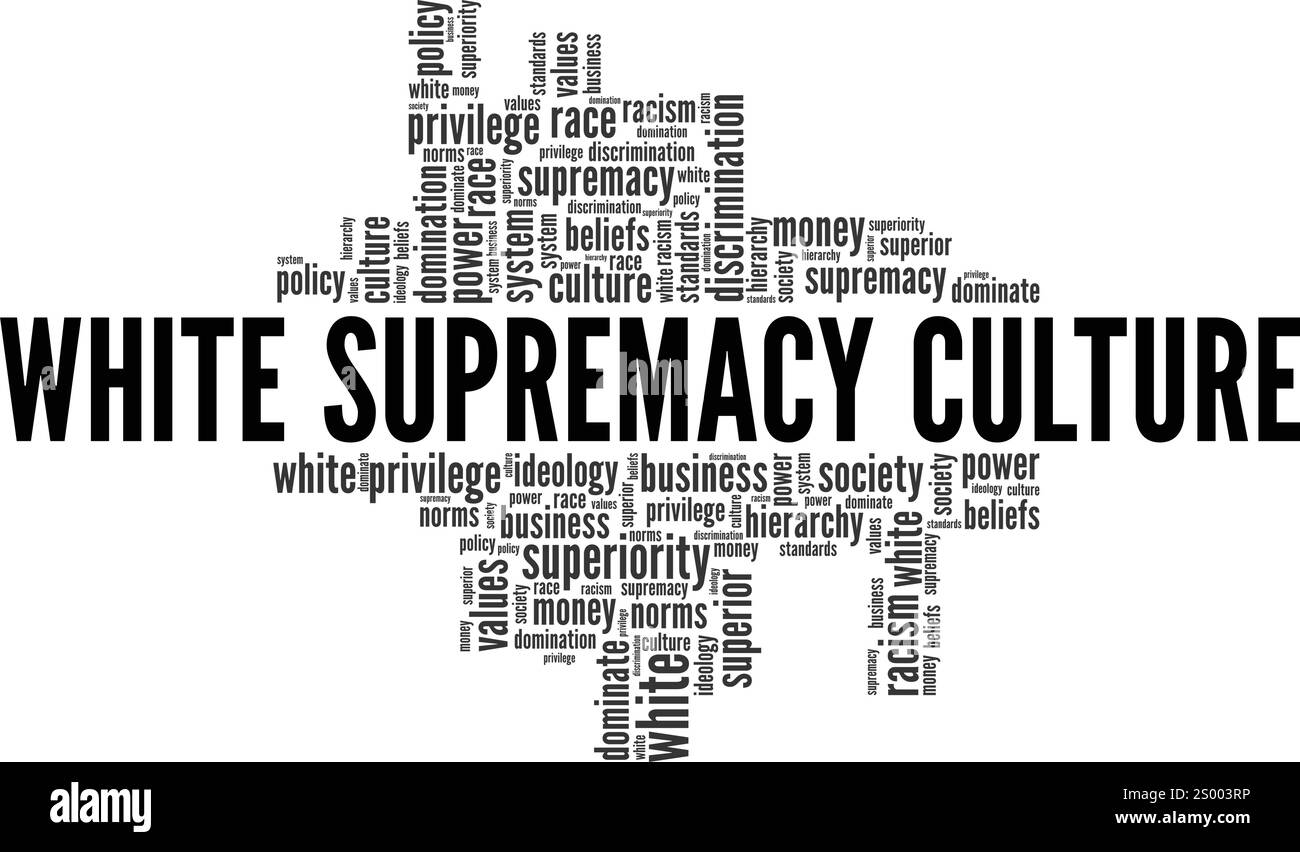 White Supremacy Culture word cloud conceptual design isolated on white ...