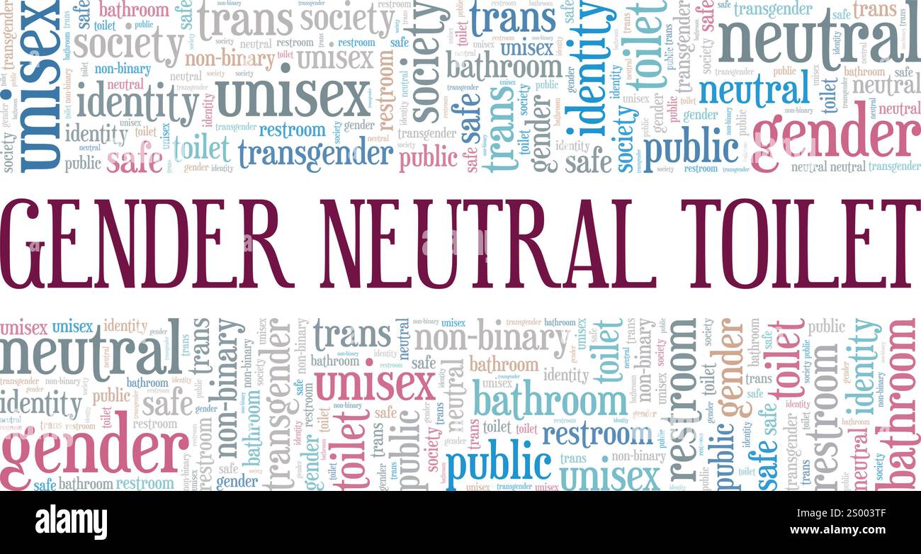 Gender Neutral Toilet word cloud conceptual design isolated on white ...