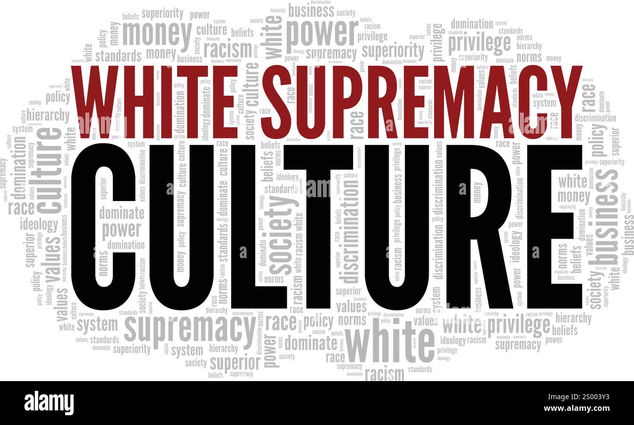 White Supremacy Culture word cloud conceptual design isolated on white ...