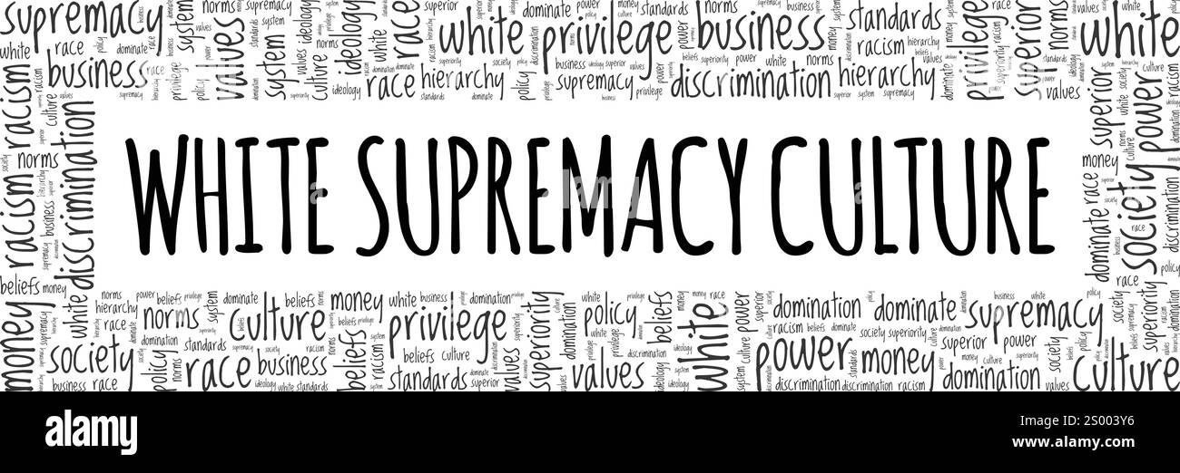 White Supremacy Culture word cloud conceptual design isolated on white ...