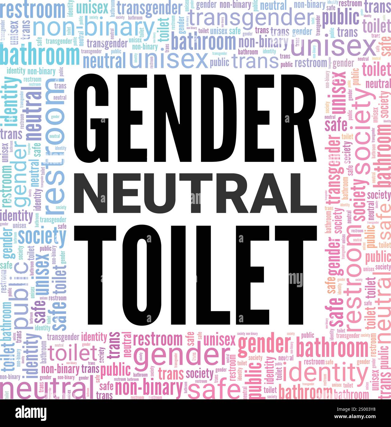 Gender Neutral Toilet word cloud conceptual design isolated on white ...