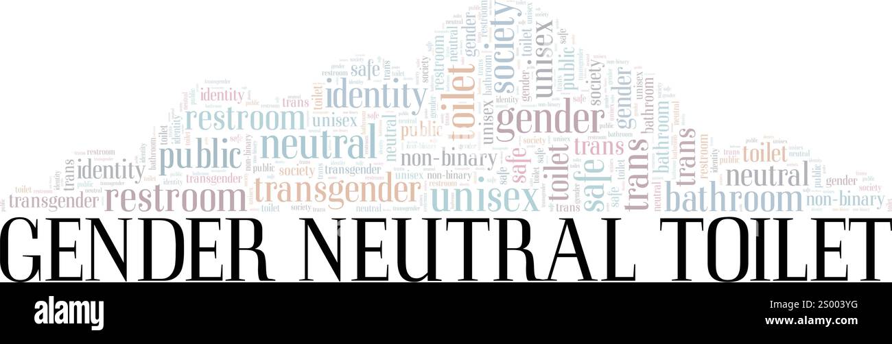 Gender Neutral Toilet word cloud conceptual design isolated on white ...