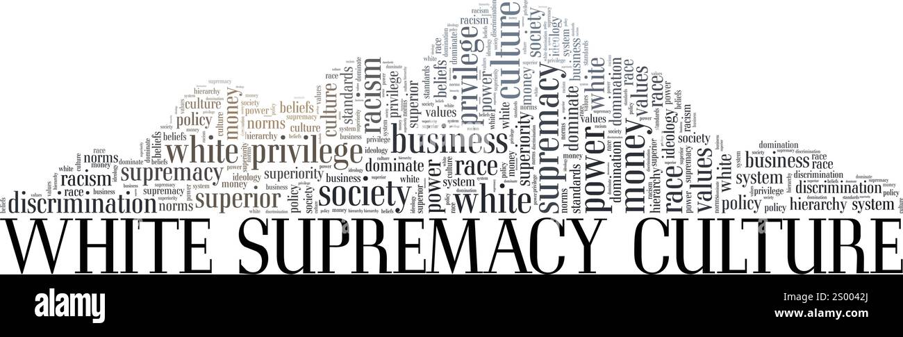 White Supremacy Culture word cloud conceptual design isolated on white ...