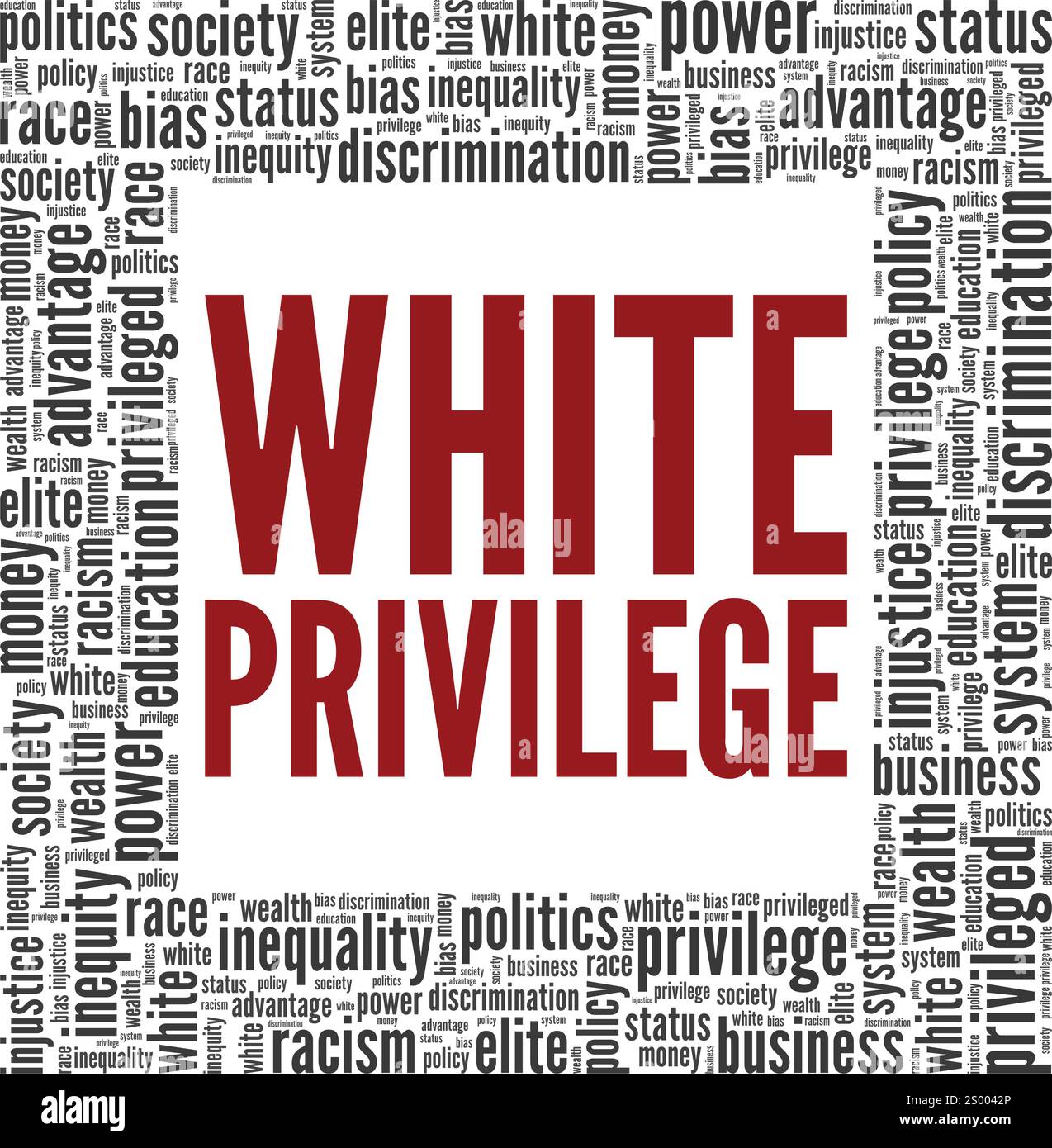 White Privilege word cloud conceptual design isolated on white ...