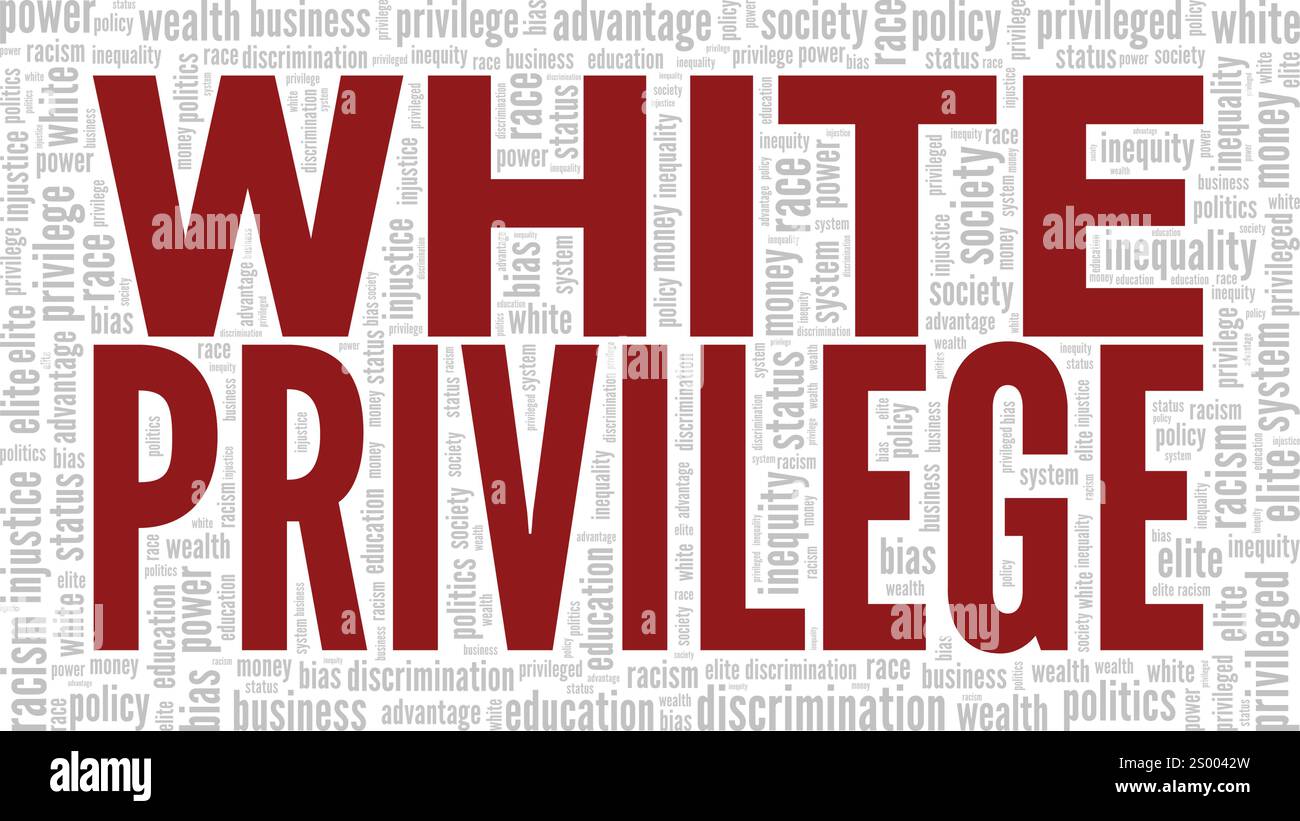 White Privilege word cloud conceptual design isolated on white ...