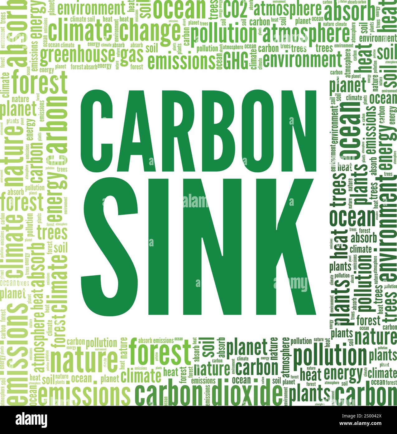 Carbon Sink word cloud conceptual design isolated on white background ...