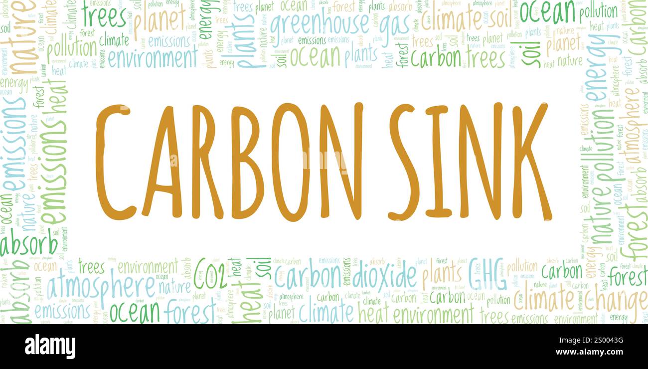 Carbon Sink word cloud conceptual design isolated on white background ...