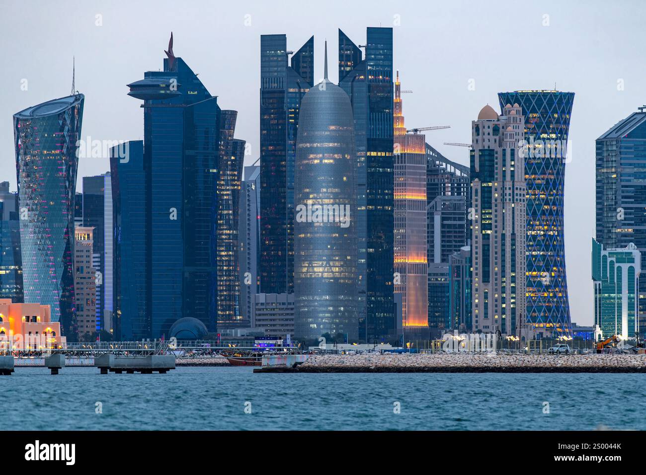 Beautiful Doha Skyline view from Mina Port Doha Qatar Stock Photo - Alamy