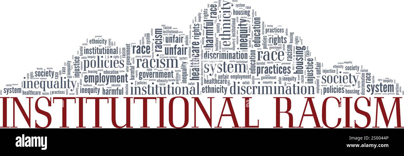 Institutional Racism word cloud conceptual design isolated on white ...