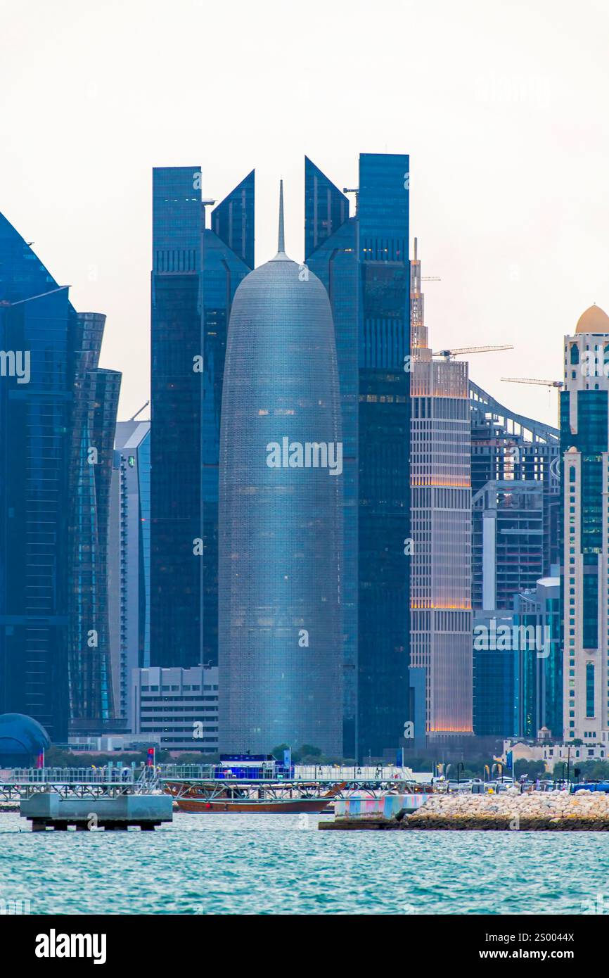 Beautiful Doha Skyline view from Mina Port Doha Qatar Stock Photo - Alamy