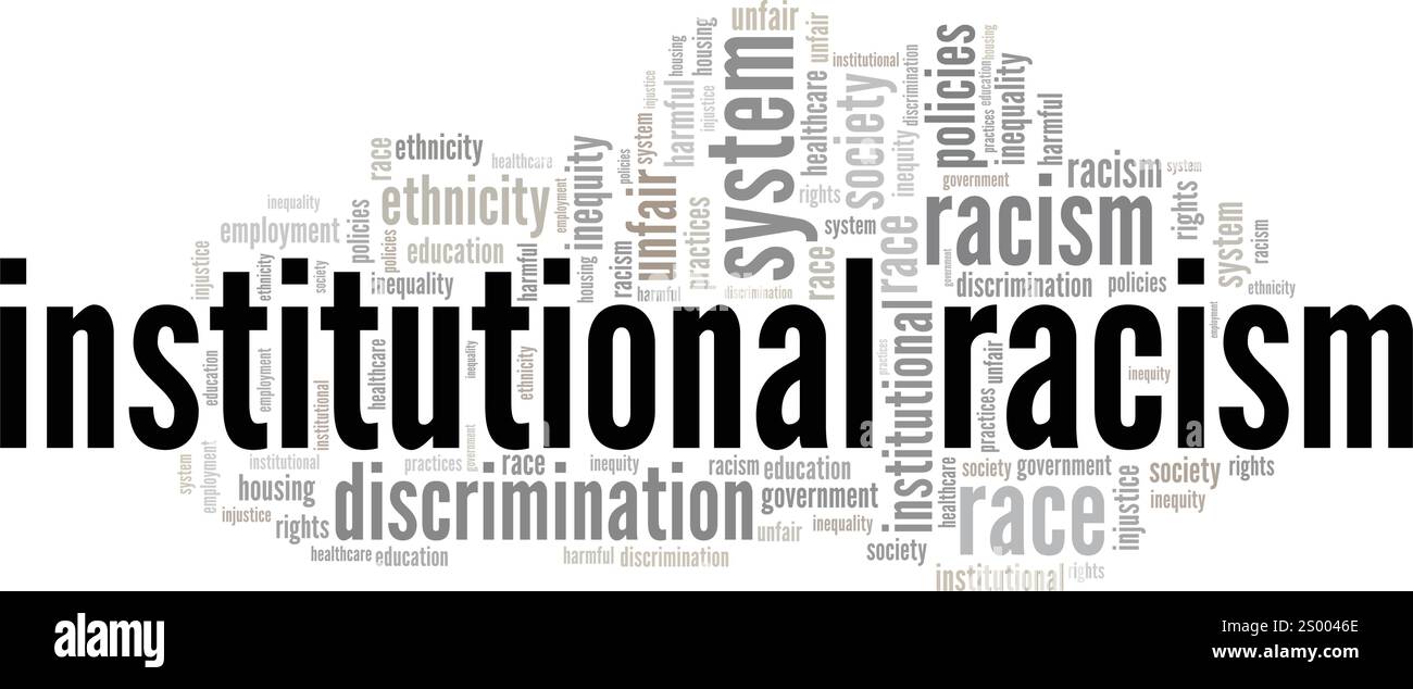 Institutional Racism word cloud conceptual design isolated on white ...
